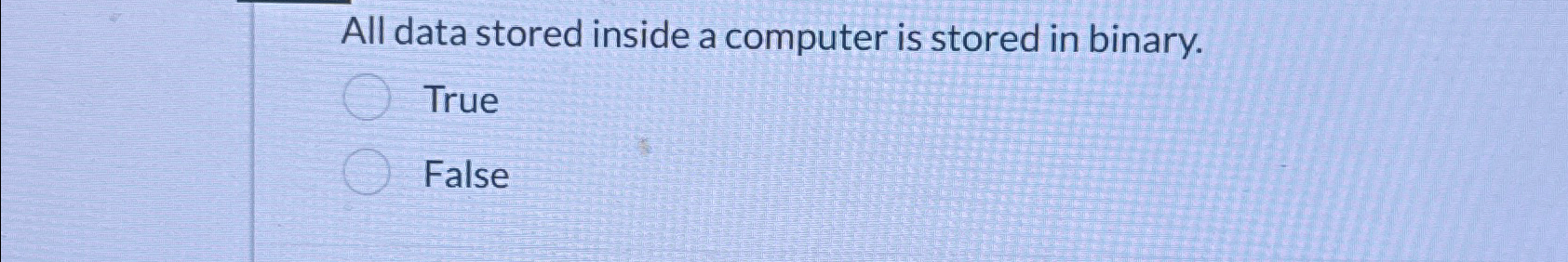 Solved All data stored inside a computer is stored in | Chegg.com