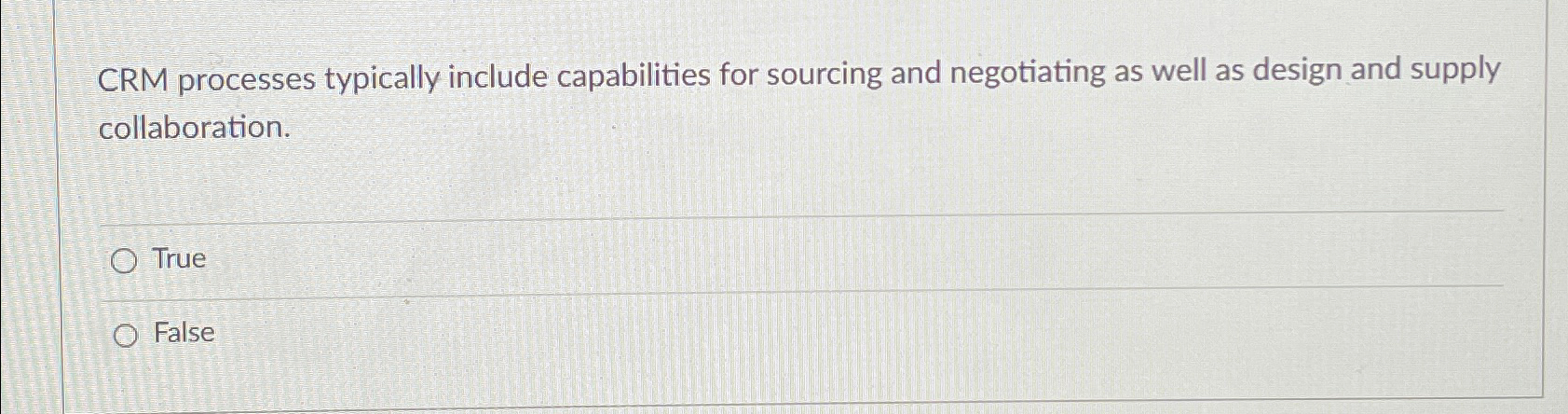 Solved CRM processes typically include capabilities for | Chegg.com