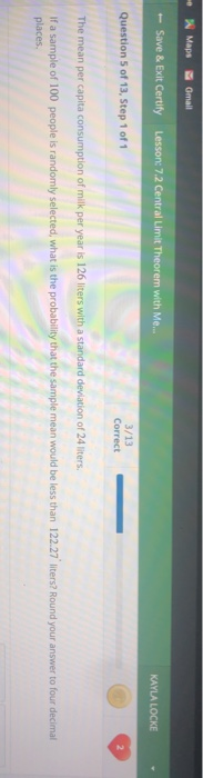 Solved e Maps Gmail Save & Exit Certify Lesson: 7.2 Central | Chegg.com