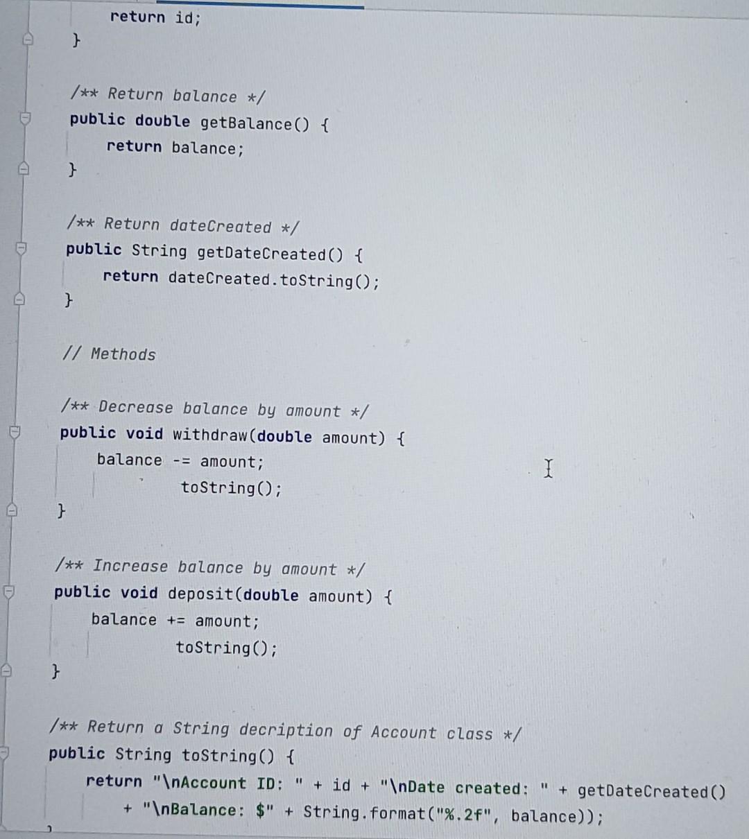 Solved 1 2pts Subclasses Of Account An Account Class