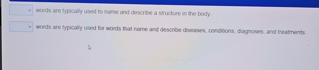 Solved ﻿words are typically used to name and describe a | Chegg.com