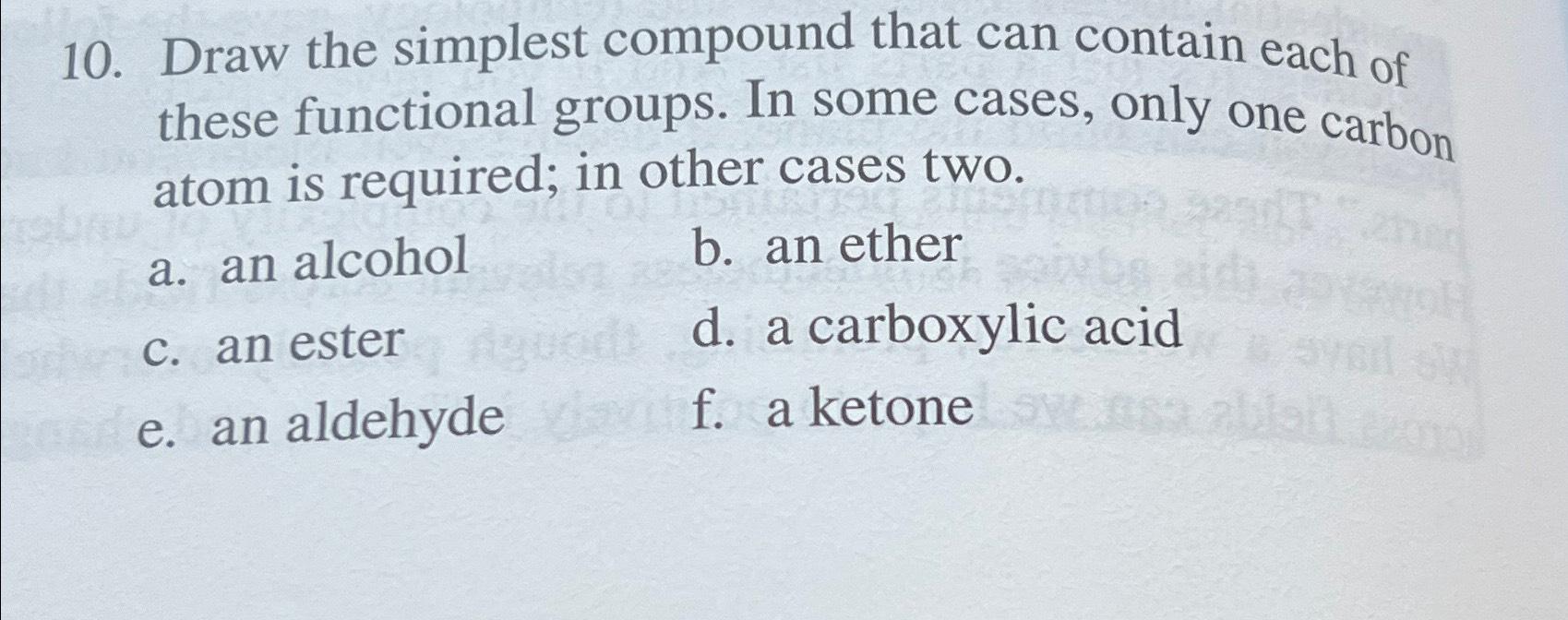 Solved Draw the simplest compound that can contain each of | Chegg.com