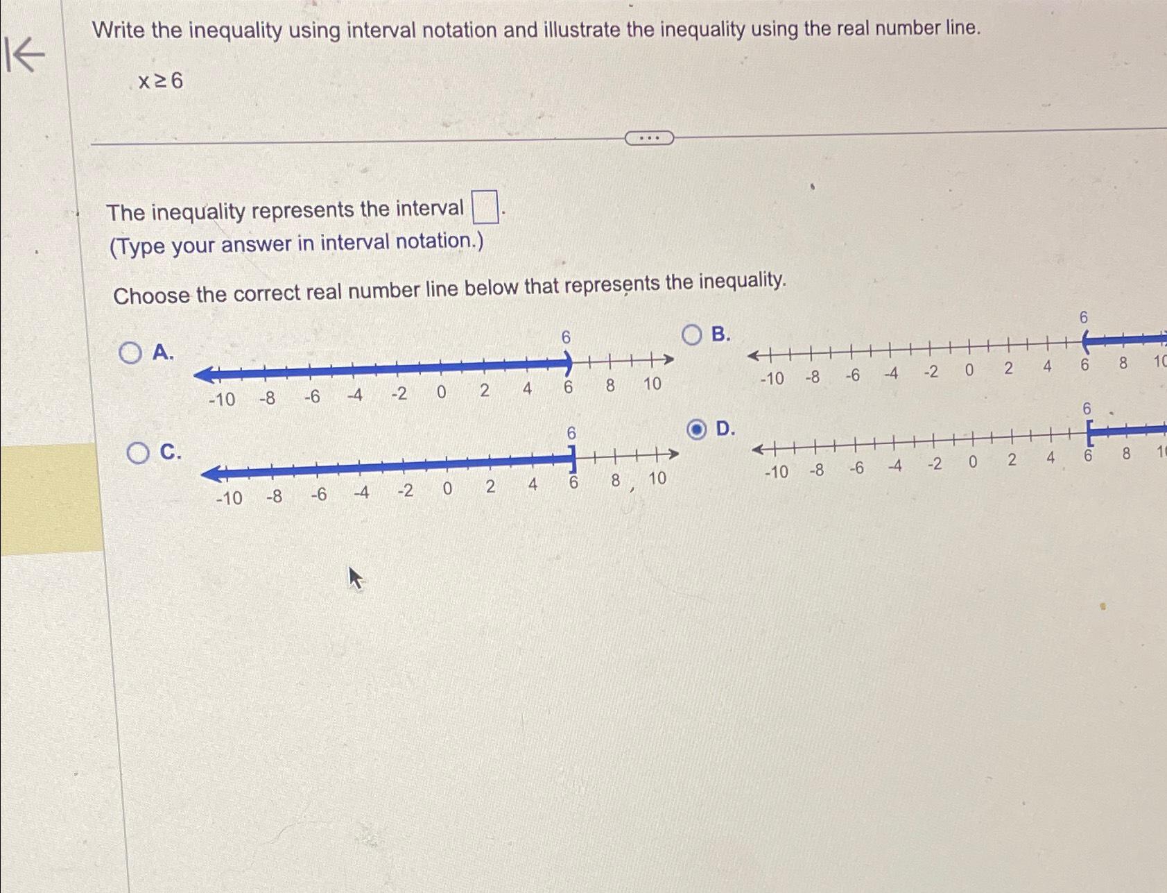 Solved Write the inequality using interval notation and | Chegg.com