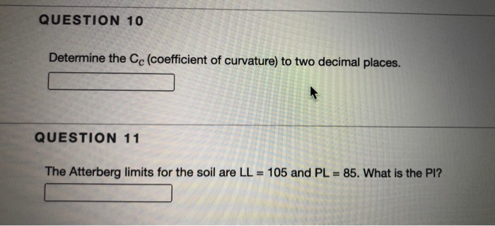 Solved Determine Cu Coefficient Of Uniformity Use This