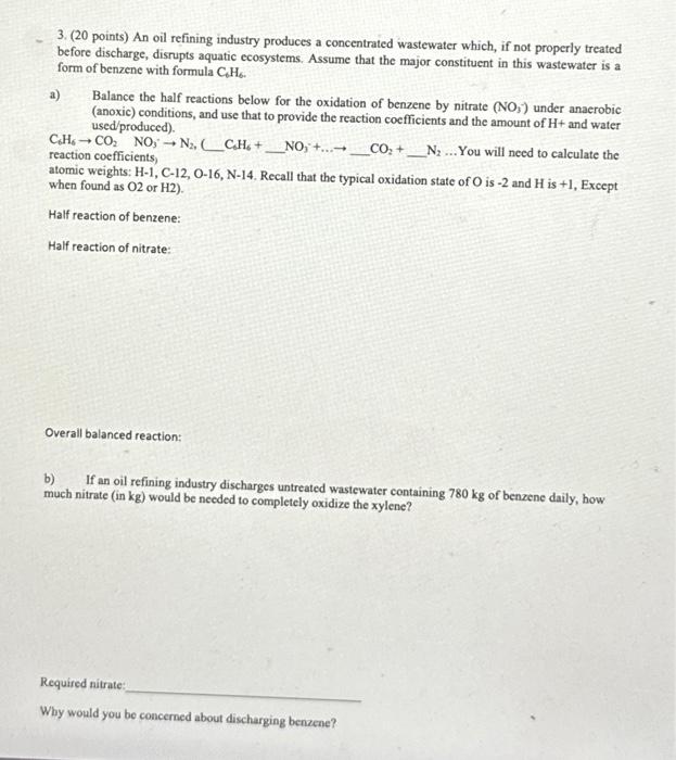 Solved 3. ( 20 points) An oil refining industry produces a | Chegg.com