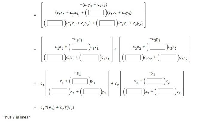 Solved T[xy]=⎣⎡−yx+7y8x−5y⎦⎤ Definition: A transformation | Chegg.com
