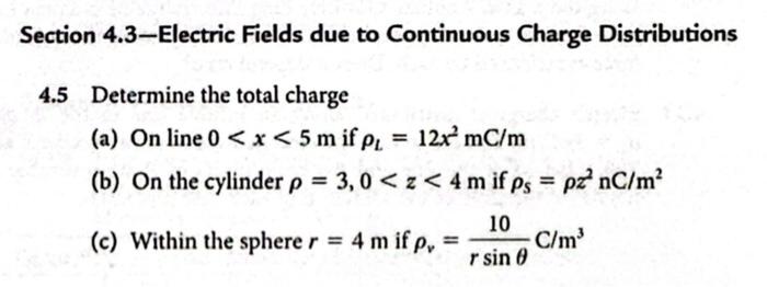 Solved Section 4.3-Electric Fields due to Continuous Charge | Chegg.com