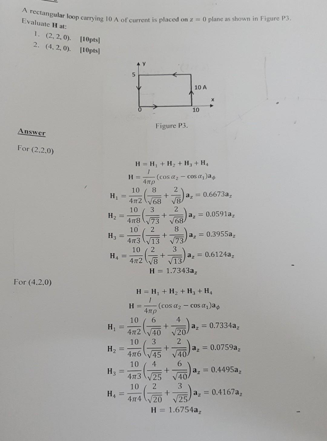 Solved A rectangular loop carrying 10 A of current is placed | Chegg.com