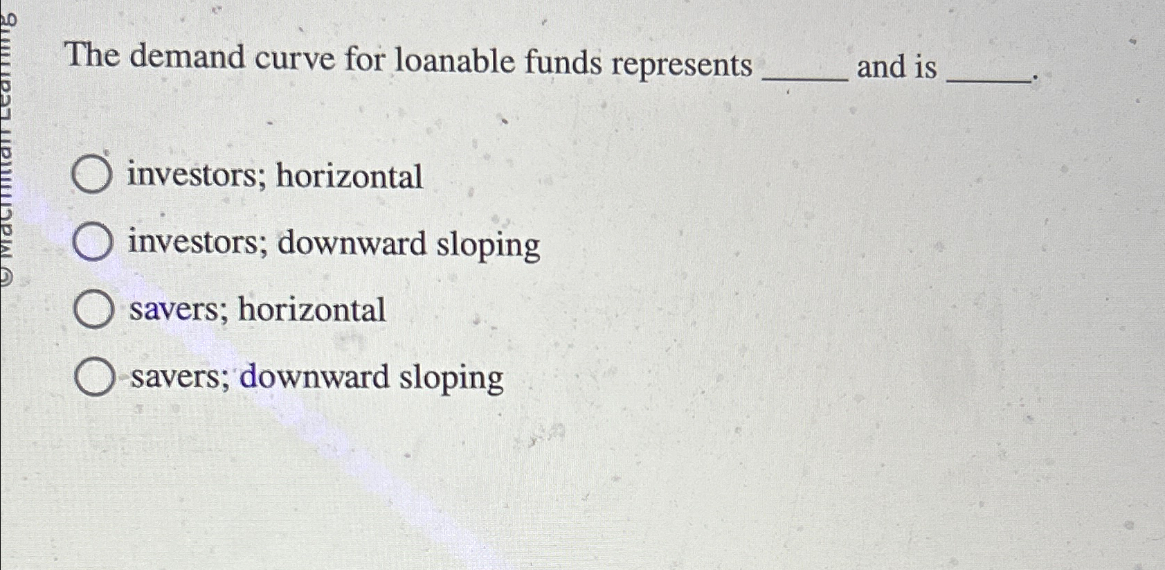 Solved The demand curve for loanable funds represents ﻿and | Chegg.com