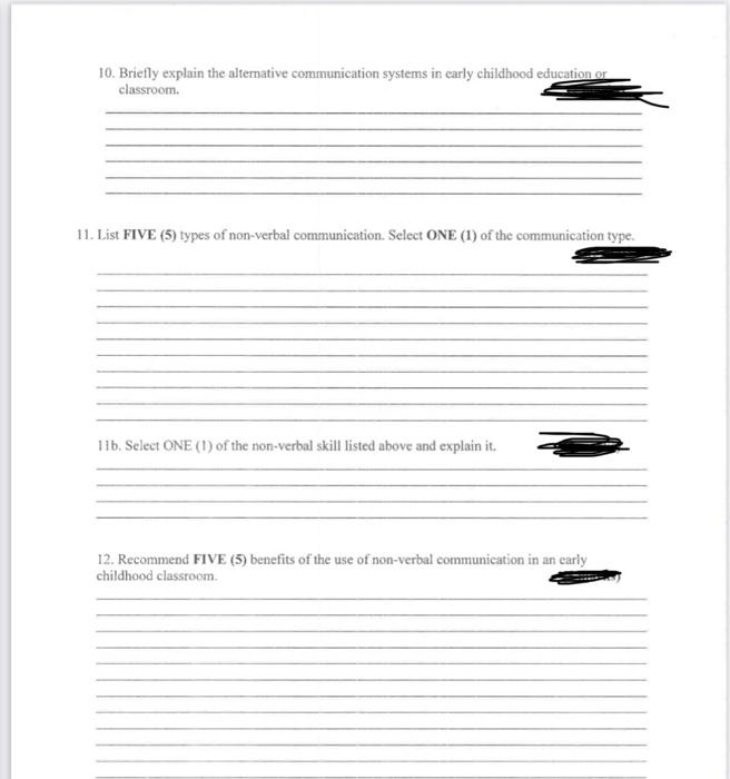 10. Briefly explain the alternative communication | Chegg.com