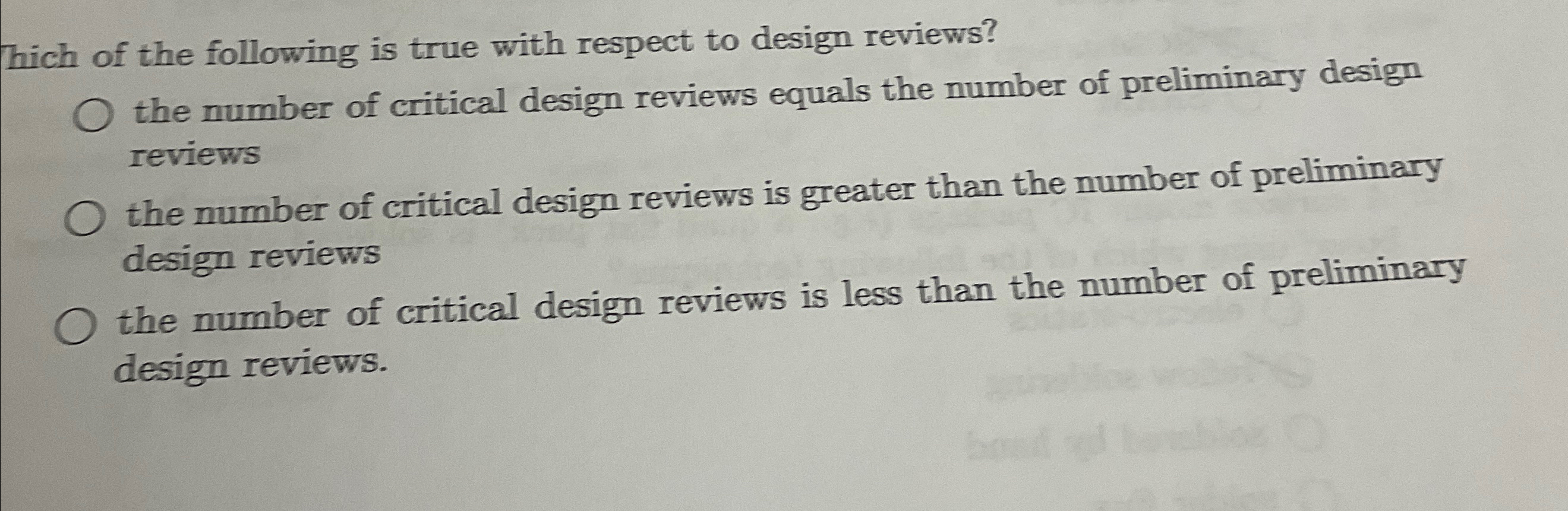 Solved Which of the following is true with respect to design | Chegg.com