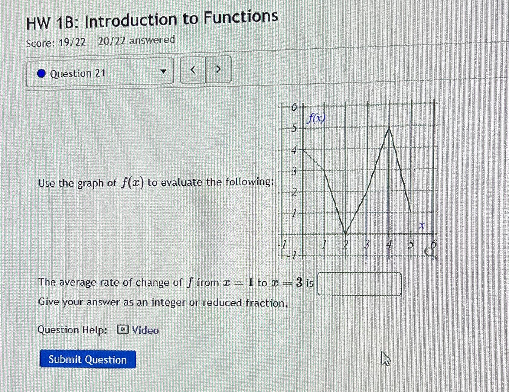 Solved HW 1B: Introduction to FunctionsScore: 1922,2022 | Chegg.com