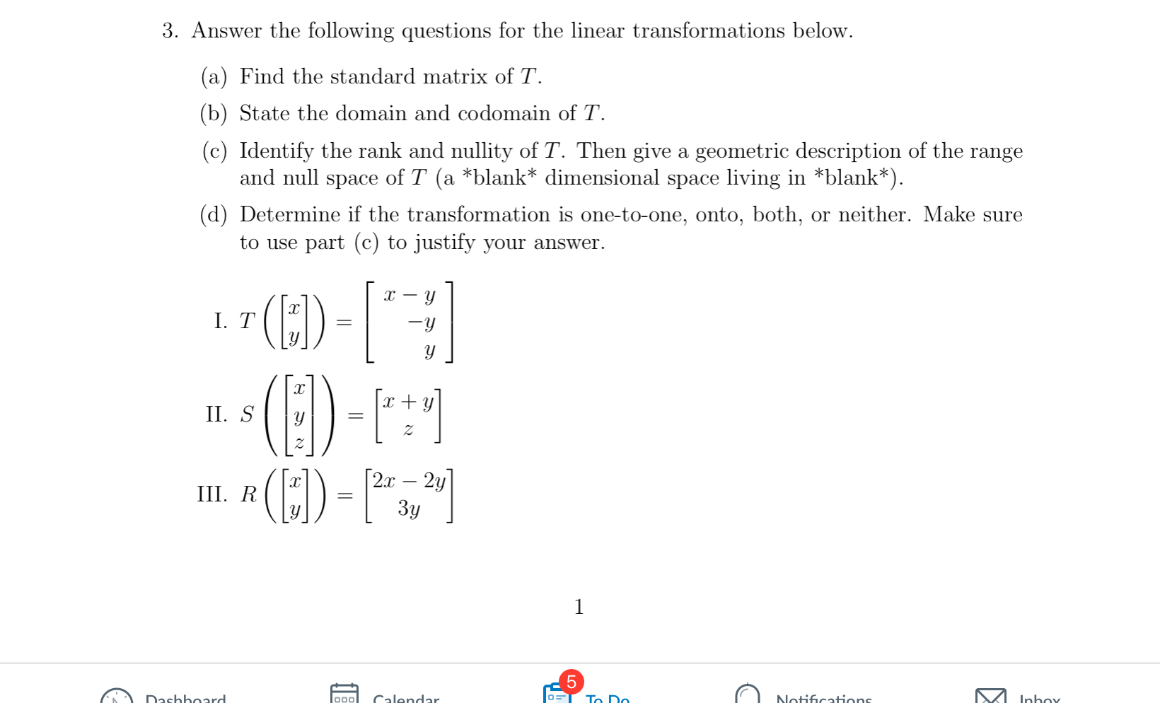 Solved Answer the following questions for the linear | Chegg.com