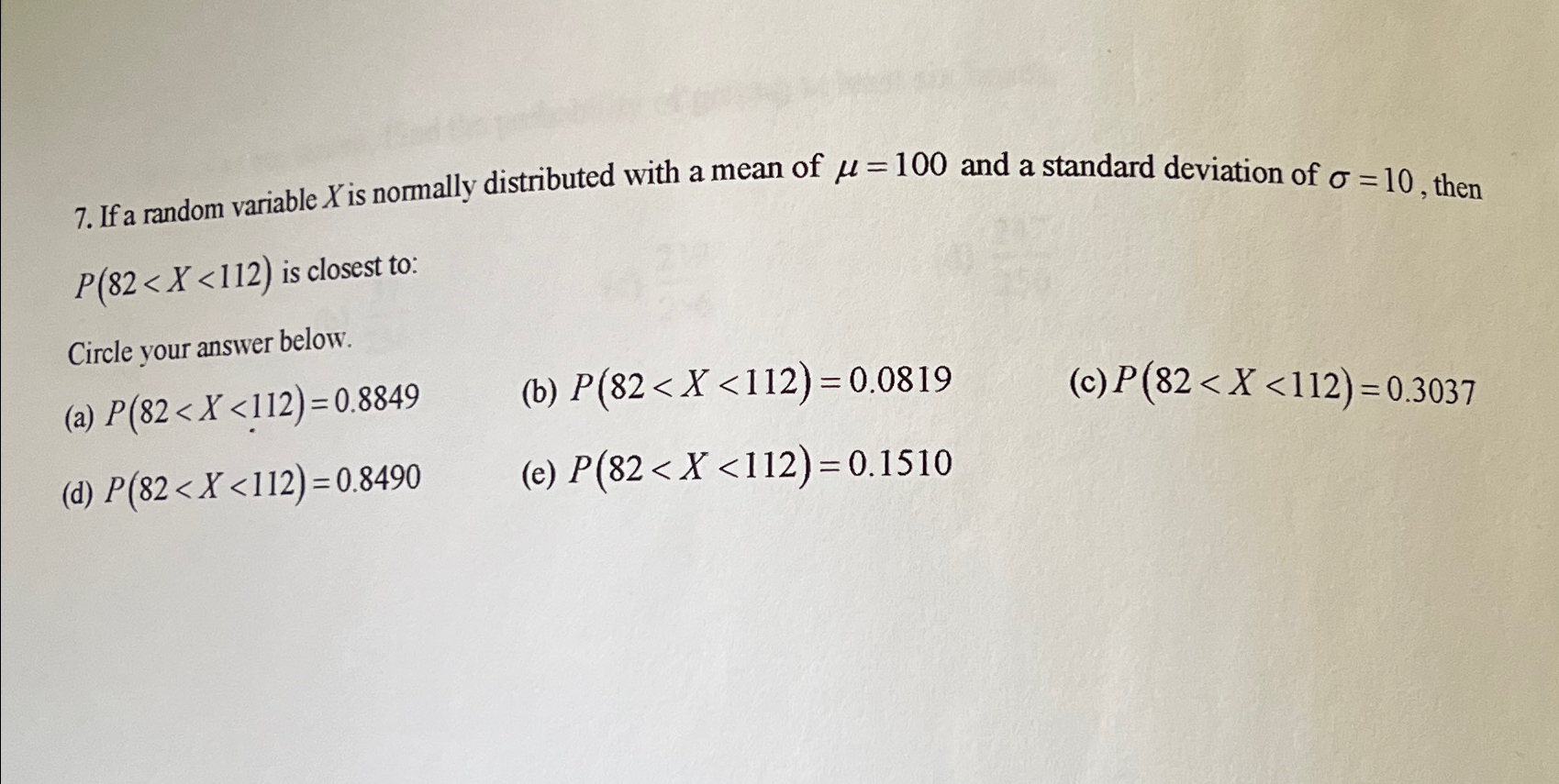 Solved If a random variable x ﻿is normally distributed with | Chegg.com