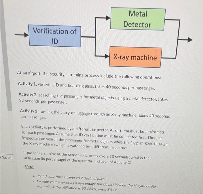 Solved Saved Metal Detector Verification of ID X-ray machine | Chegg.com