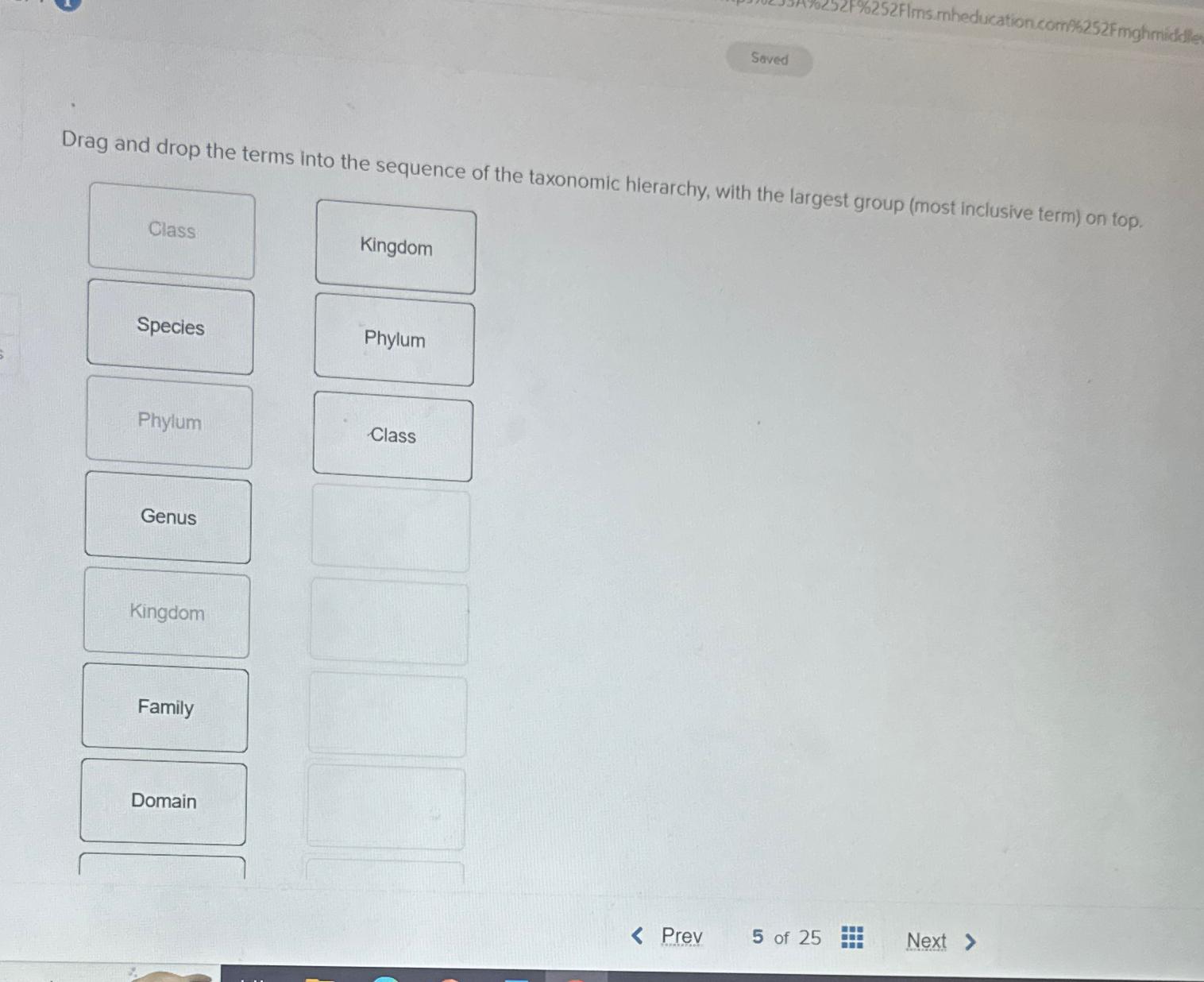 Solved Drag and drop the terms into the sequence of the | Chegg.com