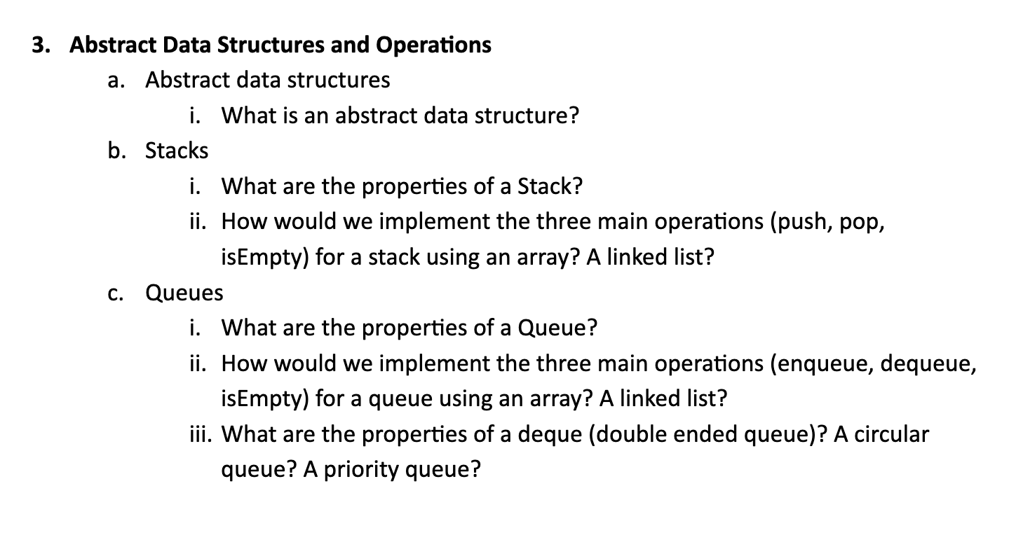 Solved 3. ﻿Abstract Data Structures and Operations a. | Chegg.com