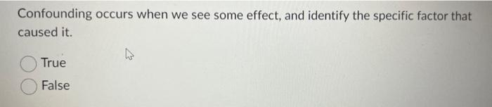 Solved Confounding occurs when we see some effect, and | Chegg.com