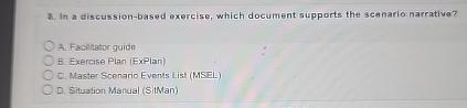 Solved In a discussion-based exercise, which document | Chegg.com