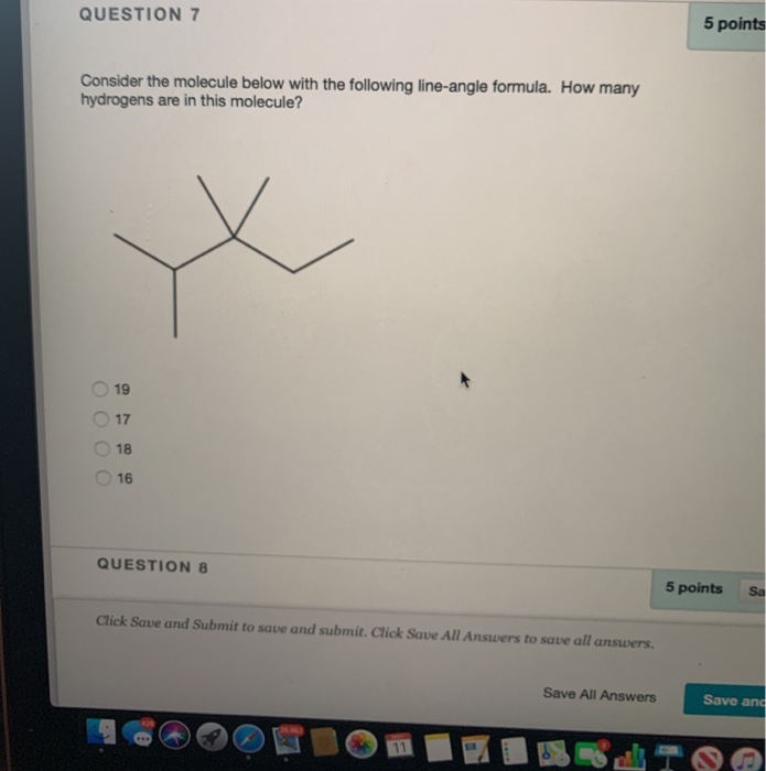 Solved QUESTION 7 5 points Consider the molecule below with | Chegg.com