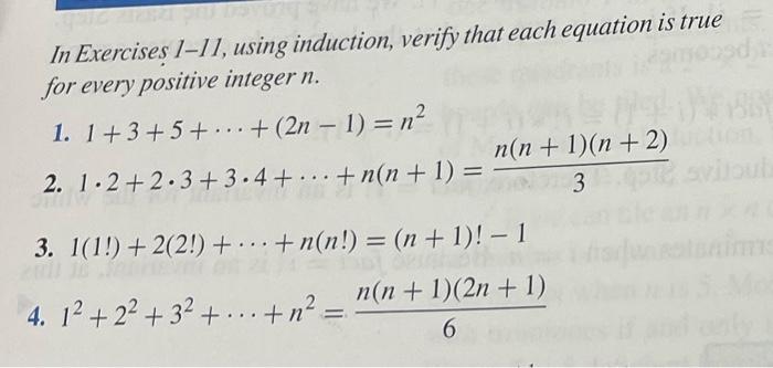 Solved P102In Exercises 1-11, using induction, verify that | Chegg.com