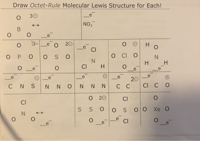 Solved Draw Octet-Rule Molecular Lewis Structure for Each! 0 | Chegg.com