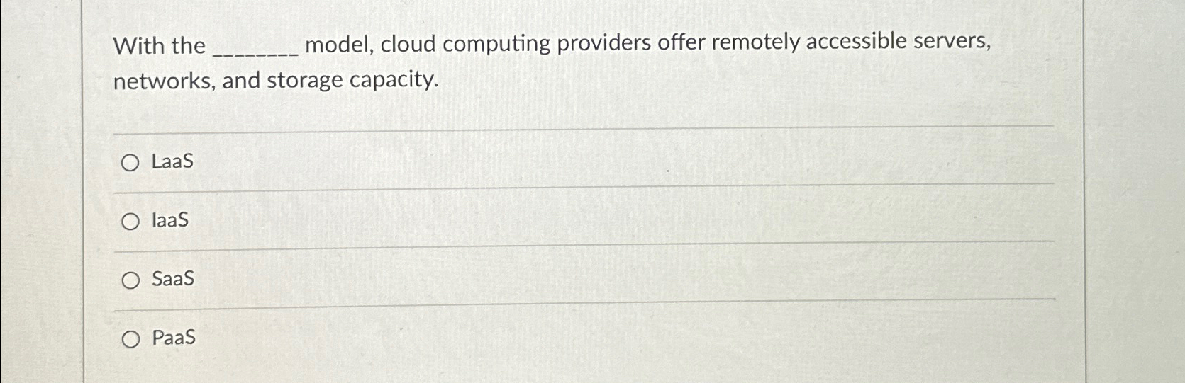 Solved With the model, cloud computing providers offer | Chegg.com