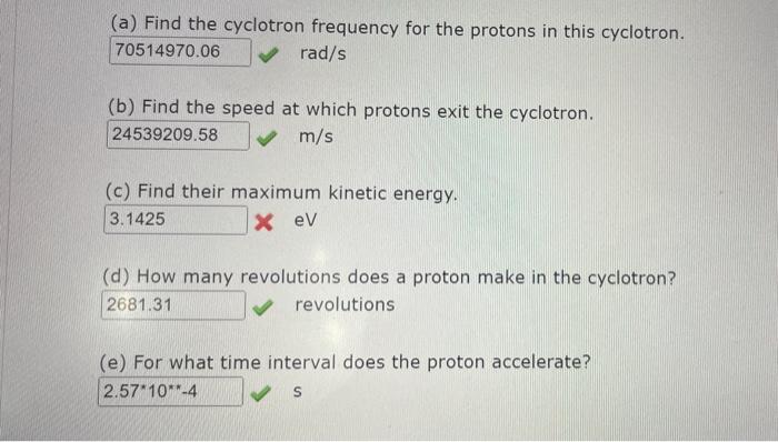 Solved A cyclotron (figure) designed to accelerate protons | Chegg.com