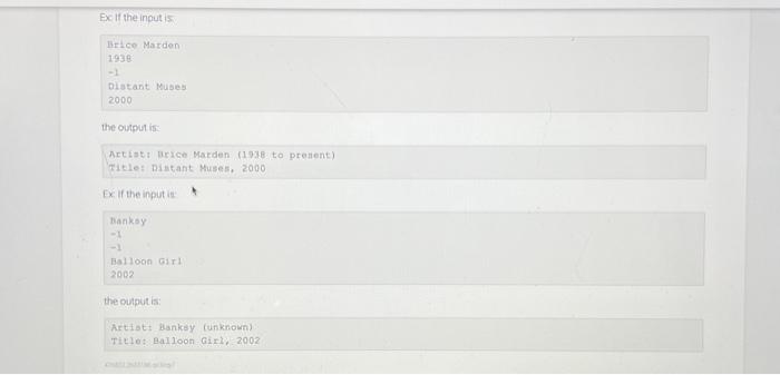 Solved 9.11 LAB: Artwork label (classes/constructors) Given | Chegg.com