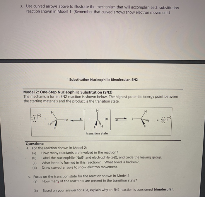 Substitution Nucleophilic Bimolecular, SN2 Model 1: | Chegg.com
