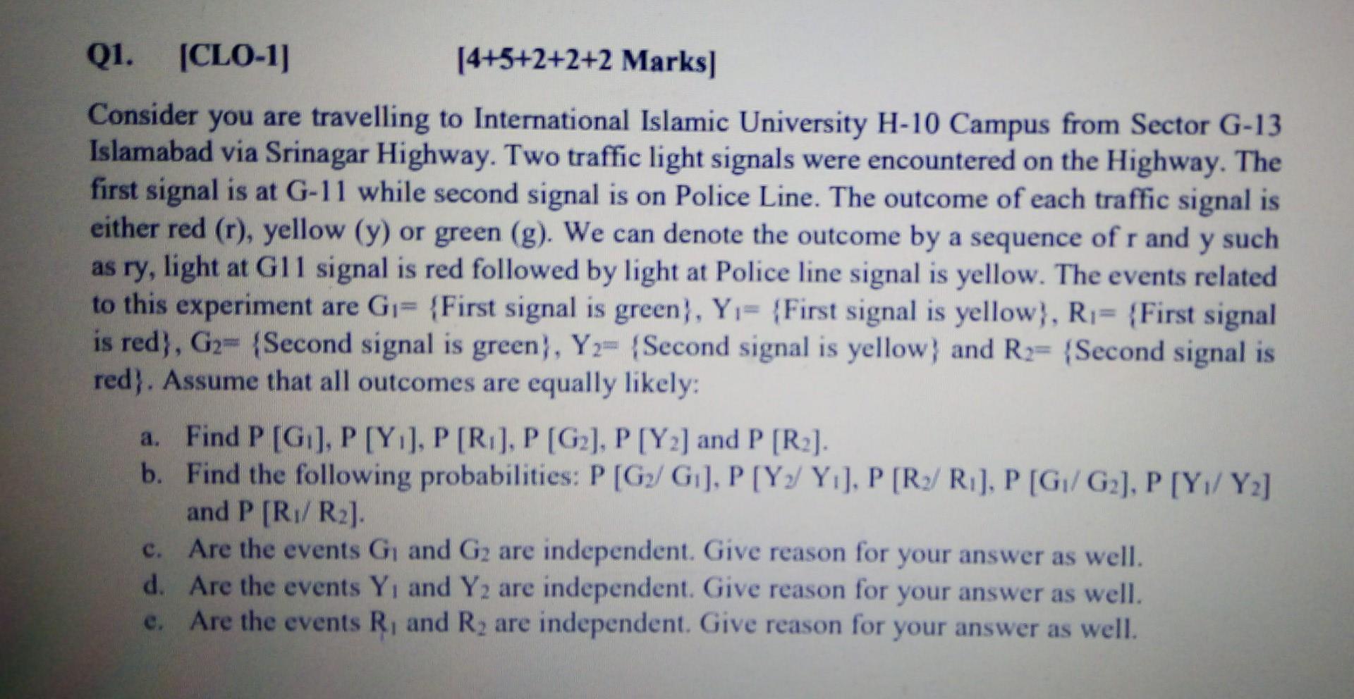 Solved Q1. [CL0-1] [4+5+2+2+2 Marks] Consider you are | Chegg.com