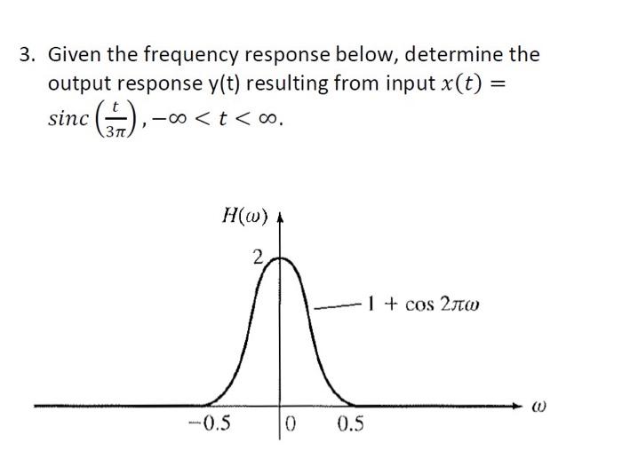 3. Given the frequency response below, determine the | Chegg.com