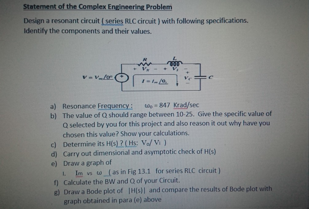 Solved Statement of the Complex Engineering Problem Design a | Chegg.com