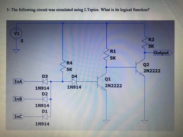 Solved 5- The following circuit was simulated using LTspice. | Chegg.com