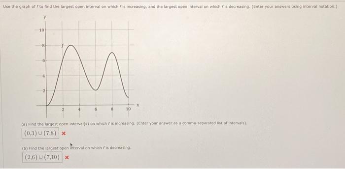 Solved Use the graph of Fto find the largest open interval | Chegg.com