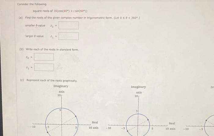 Solved Consider the following. square roots of | Chegg.com