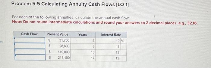 Solved For each of the following annuities, calculate the | Chegg.com