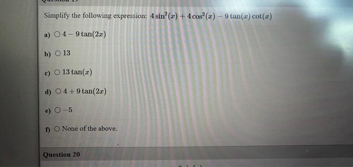 Solved Simplify the following expression: | Chegg.com