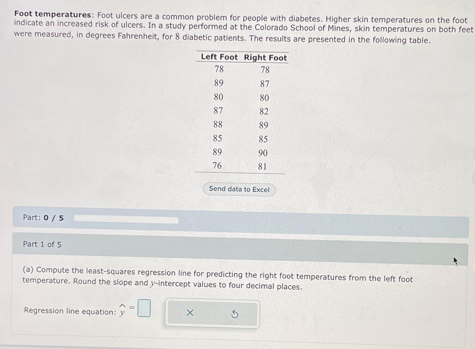 Solved Foot temperatures: Foot ulcers are a common problem | Chegg.com