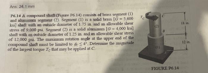 Solved P6.14 A compound shaft (Figure P6.14) consists of | Chegg.com