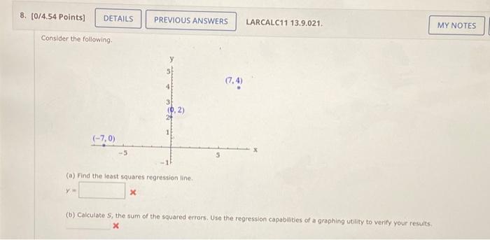 Solved 8. [0/4.54 Points) DETAILS PREVIOUS ANSWERS LARCALC11 | Chegg.com