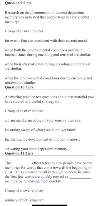 Solved Question 9 2 pts Research on the phenomenon of | Chegg.com