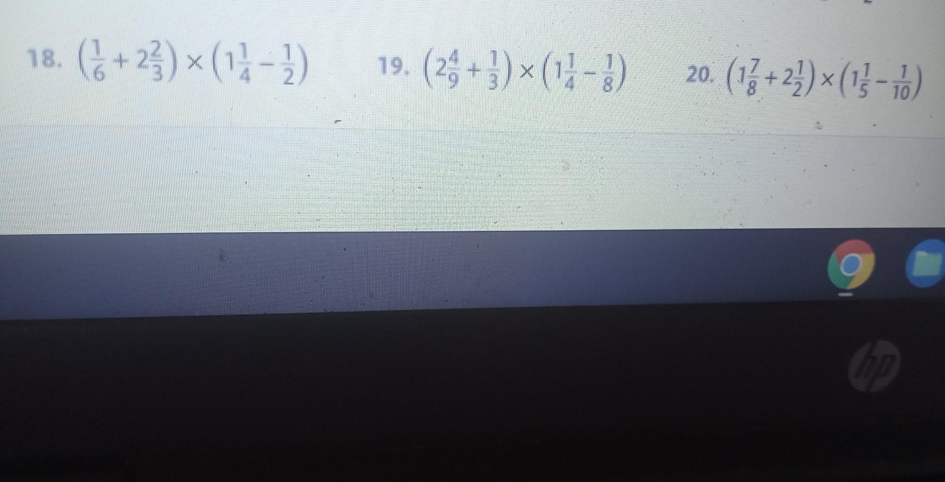 Solved (6 +23)+(12-1) 19. (34+)(1) - ) 20. (1+2)x(1} - 1 10 | Chegg.com