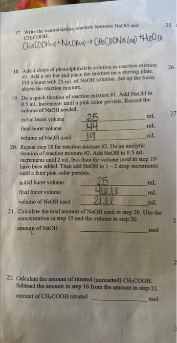 Solved 18. Add 4 drops of phenolphthalein solution to | Chegg.com