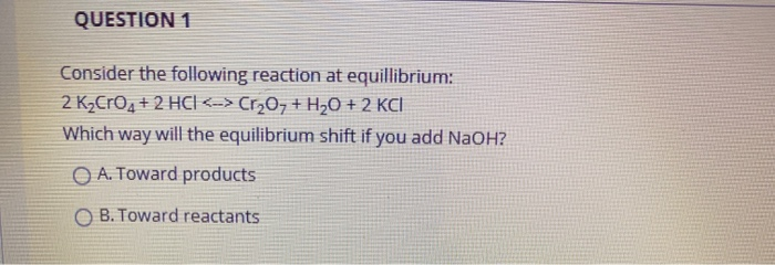Solved QUESTION 1 Consider the following reaction at | Chegg.com