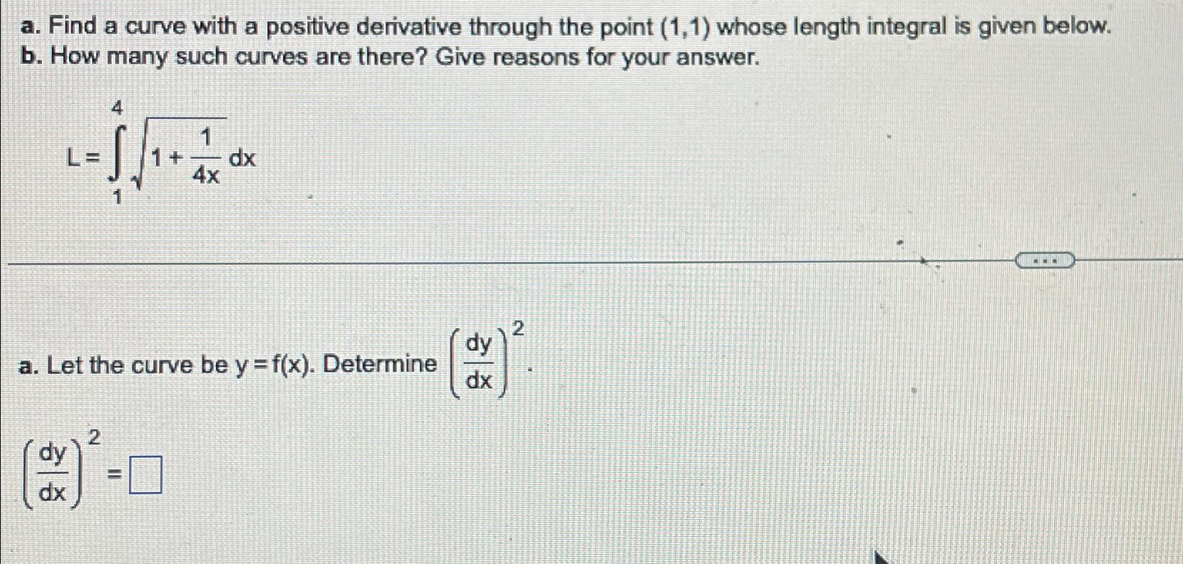 Solved a. ﻿Find a curve with a positive derivative through | Chegg.com