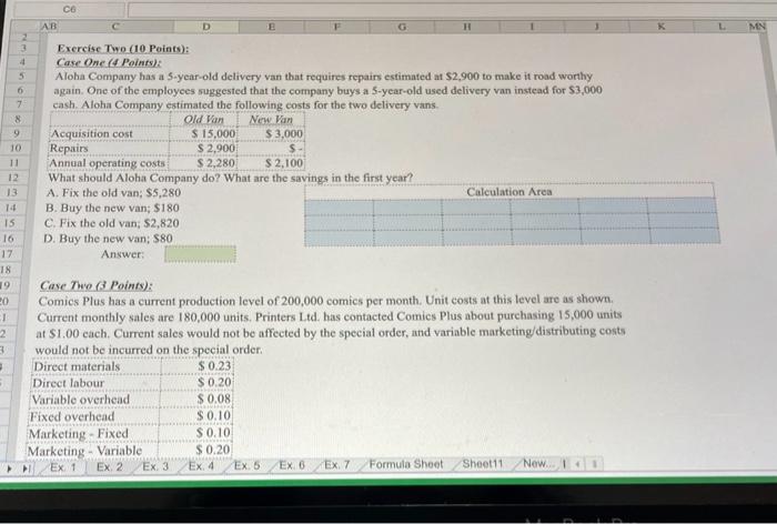 Solved Exercise Two (10 Points): Case One (4 Poinis): Aloha | Chegg.com