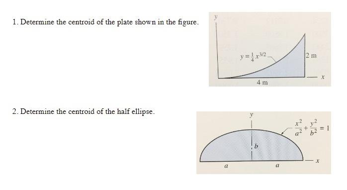 Solved 1. Determine the centroid of the plate shown in the | Chegg.com