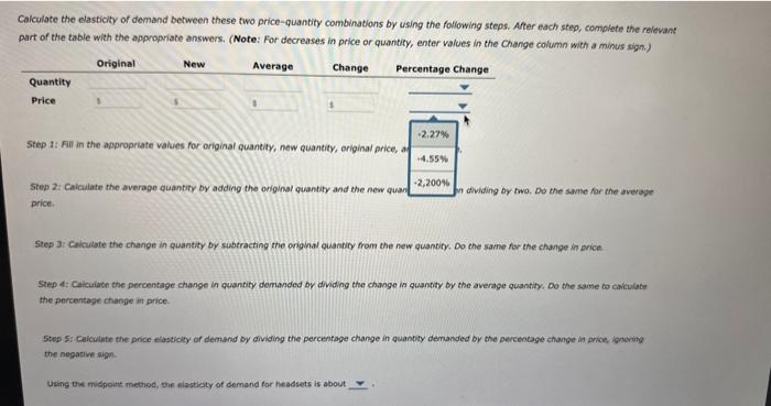 Solved 2. Calculating the price elasticity of demandt A | Chegg.com