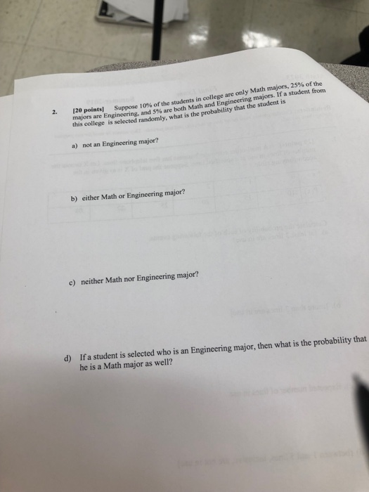 Solved Suppose 10% of the students in college are only Math | Chegg.com